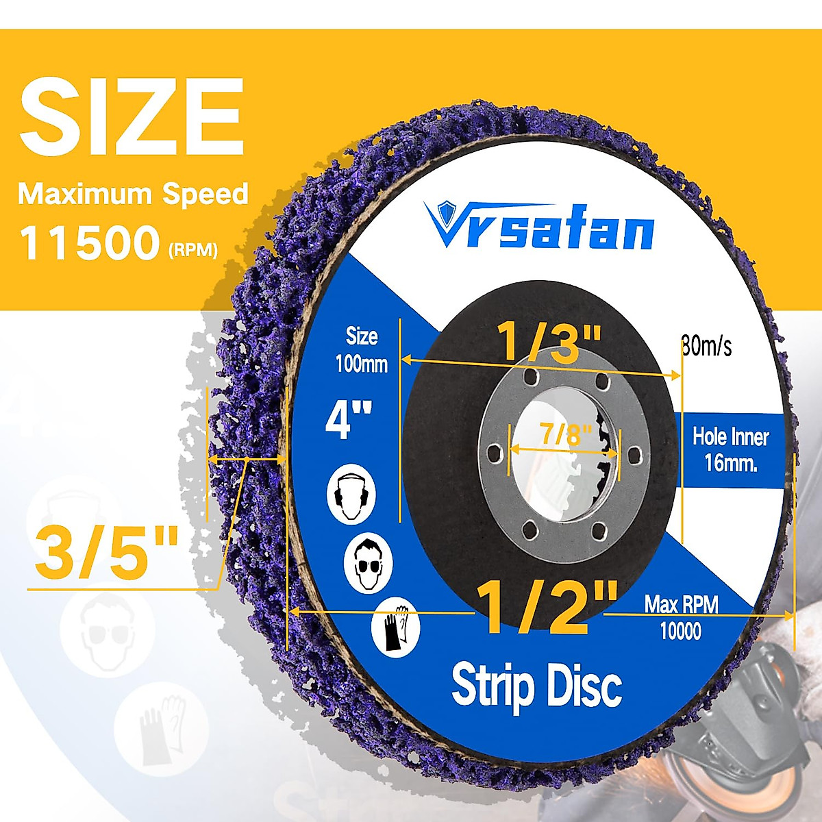 5 Pack Strip Discs Grinder Discs Stripping Wheel for Angle Grinder 4 inch, Remove Paint Coating Rust Welds Oxidation (4" x 5/8")