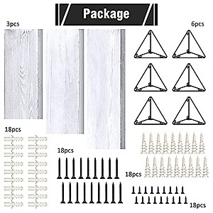 HOSOM Gray Floating Shelves for Bedroom Set of 3, Floating Bookshelf Wall Mounted, Storage Shelves for Living Room Decor