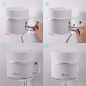 BECEMURU 2 Pack Wall Mount Holder Compatible with TP-Link Deco X20 6 Mesh WiFi System,Deco X60 Mesh WiFi System,Sturdy Transparent Acrylic Brackets,Space Saving,Without Messy Wires