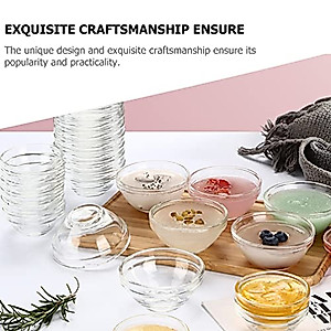 UPKOCH Round Dessert Dishes 8pcs Stacked Glass Bowls Pudding Bowls Glass Ramekins Bowls Mini Glass Bowls for Kitchen Prep Dessert Dips and Candy Dishes Nut Bowls Clear Round Side Dishes