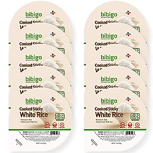 Bibigo Restaurant-Style Cooked Sticky White Rice, 7.4-ounce Bowls (Pack of 10)