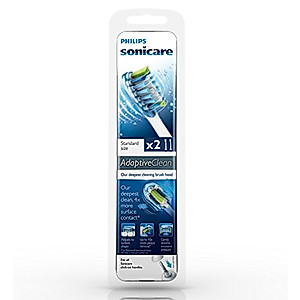 Genuine Philips Sonicare Adaptive Clean replacement toothbrush heads, HX9042/64, White 2-pk