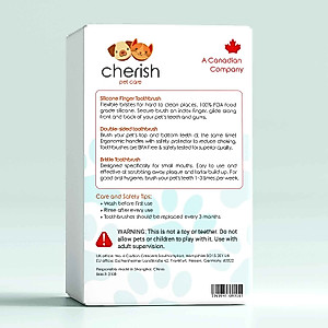 Cherish Pet Care Dog Tooth Brushing Kit (3pcs) - Dog Finger Toothbrush, Double-Sided Toothbrush, Small Dog Toothbrush, Dog Teeth Cleaning, Puppy Tooth Brushing Kit, Small Dog Tooth Brushing Kit