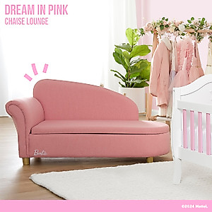 Evolur Barbie Dream in Pink Chaise Lounge, Wrapped in Soft & Durable Linen Upholstery, Ample Storage Below The seat, Comfortable Rolled arm Rest with Stylish Raised Back Rest