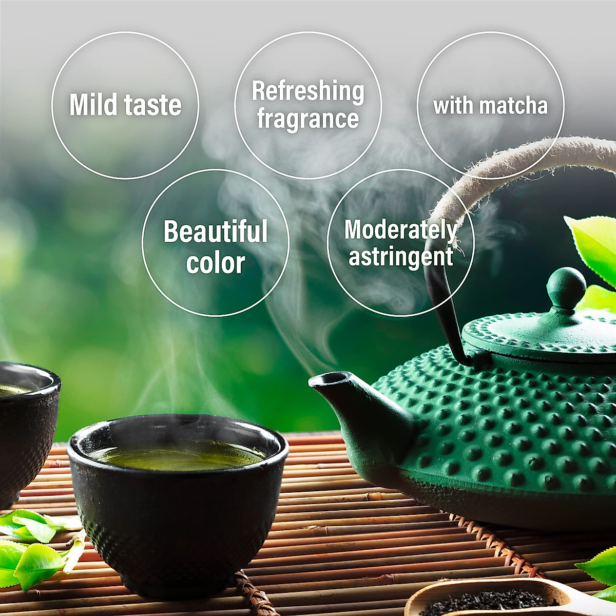 NAKANE TEA INC. Organic Green Tea Bags 100 Count, Matcha Blend Flavor, from Japan