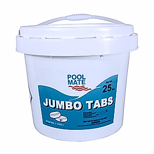 Pool Mate 1-1425 Jumbo 3-Inch Swimming Pool Chlorine Tablets, 25-Pounds