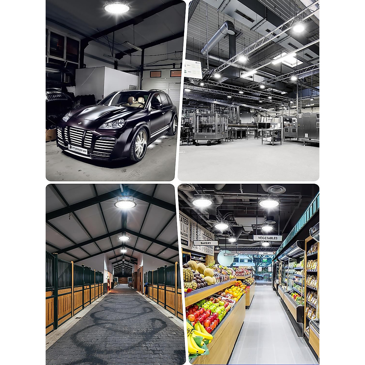 UFO LED High Bay Lights 200W 5 Packs,Super Bright 20000LM High Bay LED Shop Lights,6500K Daylight High Bay LED Lights,Waterproof High Bay Lighting,LED High Bay Light for Factory Warehouse Workshop