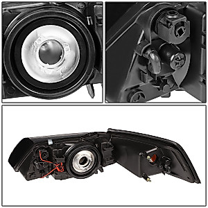 Auto Dynasty LED Light Bar DRL Strip Headlights Assembly Headlamp Kit Compatible with Ford Mustang 1999-2004, Driver and Passenger Side, Black Housing, Clear Lens