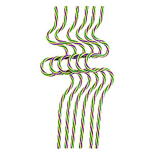 Krazy Straws 6 Count Mardi Gras Loopy Drinking Straws | Green Purple Yellow Carnival Fat Tuesday Party Accessories | Kids & Adults