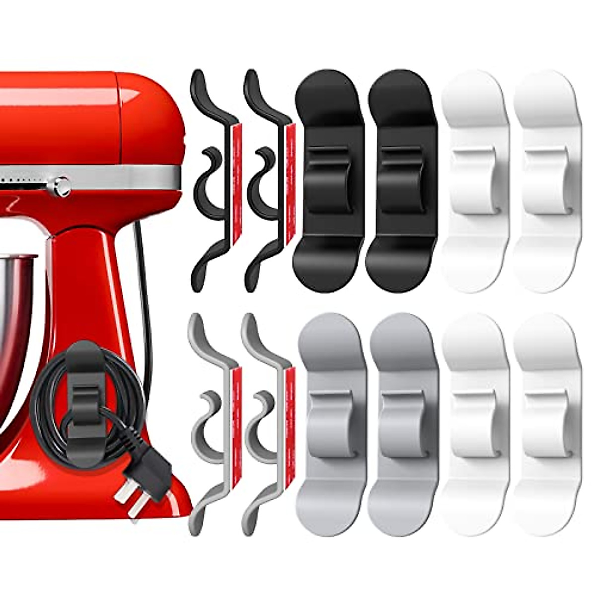 Cord Organizer Keeper for Kitchen Appliances, Airboat 12Pack Cable Storage Wire Holder for Small Appliances, Mixer, Coffee Maker, Air Fryer and Pressure Cooker