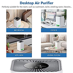 ZHENGXOO Small Air Purifiers with True HEPA Filter For Home Cover Up To 370 sq.ft, CADR:120 with air quality monitoring function to automatically adjust, Model:AM-160 (White)
