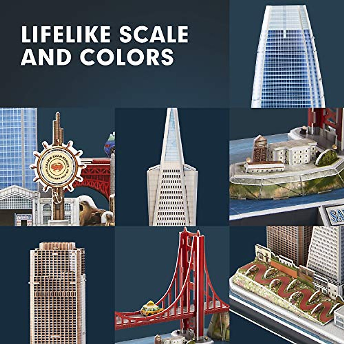 CubicFun 3D Puzzles for Kids Ages 8-10 LED San Francisco Cityline, Arts and Crafts for Kids Ages 8-12 STEM Projects for Kids Ages 8-12 Gifts for 8 Year Old Toys for 8 Year Old Girls Architecture