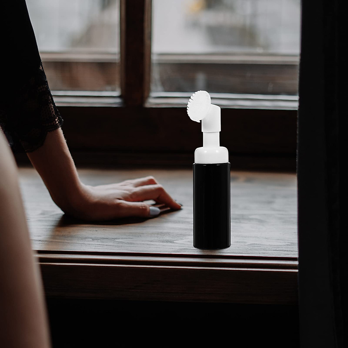 Foaming Dispenser 3Pcs Foaming Soap Dispenser Empty Facial Foam Bottle Hand Soap Containers with Foam Massage Clean Brush Head for Home Bathroom 100ml 30ml