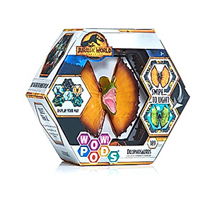 WOW! PODS Jurassic World Dominion Dilophosaurus | Light-Up Bobble-Head Figure | Official Dominion Merchandise, Toys and Gifts for Boys and Girls, Aged 5+ |193 in Series, Multicolor