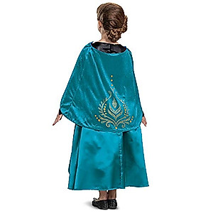 Disney Frozen 2 Anna Costume for Girls, Deluxe Dress and Cape Outfit, Child Size Medium (7-8)