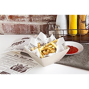 Fox Run French Fry Wax Paper Liners, Newsprint, 24-Count