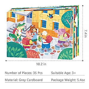 SOPHRAY Happy Party 35 Piece Toddler Jigsaw Puzzles, Preschool Educational Puzzles Travel Toys for Ages 2-4 3-5 Boys Girls, Early Learning Montessori Toy Kids 3 4 5, Size 10.2"x7.4"