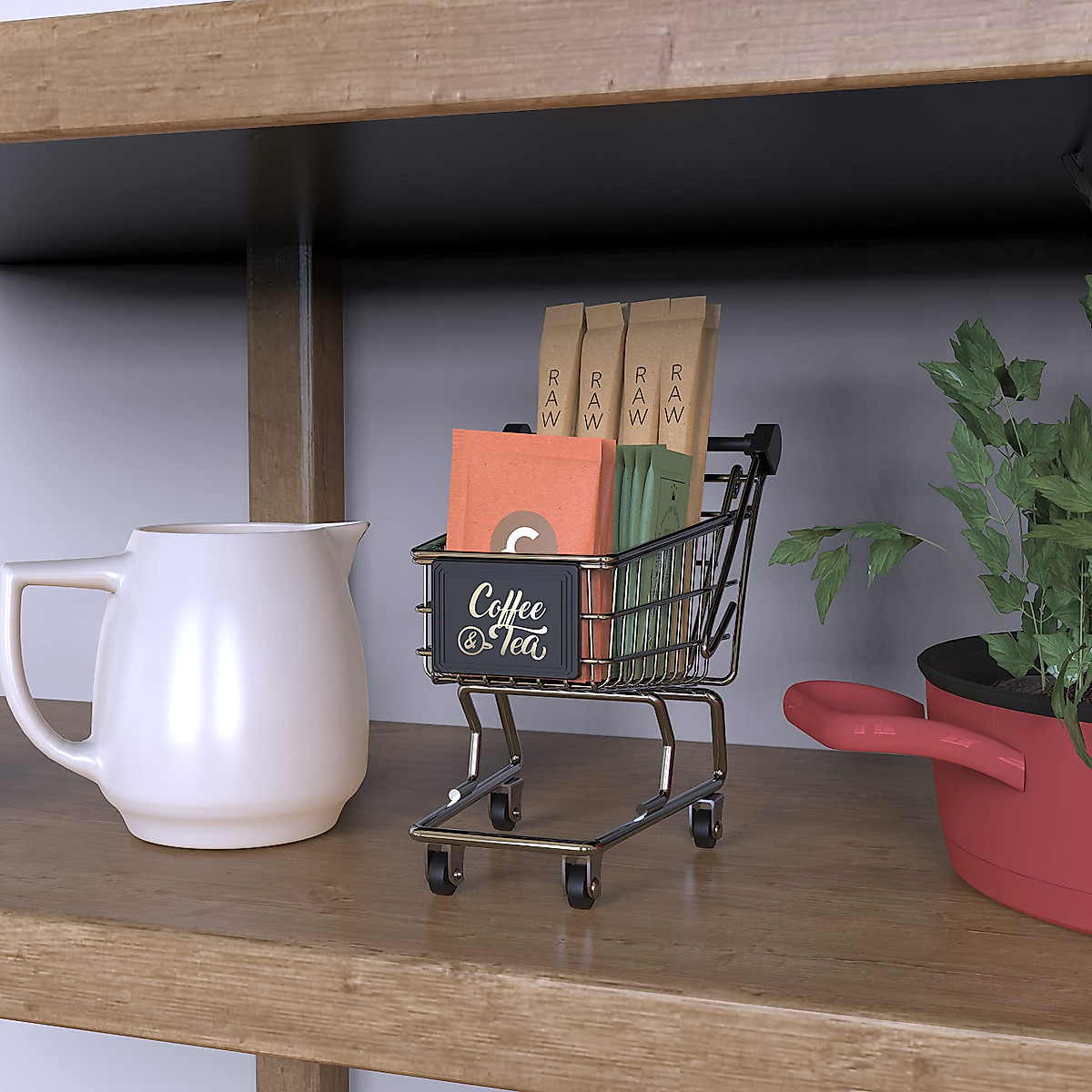 KUSOVILI Sugar Packet Holder, Metal Sweetener Container, Coffee Accessories for Restaurant and Home, Sugar Tea Bag Basket, Coffee Bar Organizer