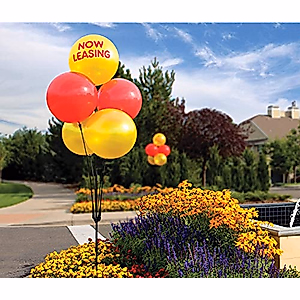 DuraBalloon - Weatherproof Reusable Balloon Cluster Pole Kit - Helium Free Plastic Outdoor Balloons