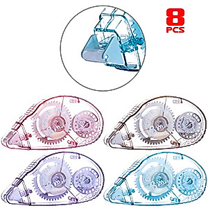 XUXU 8 Pack Double Sided Tape Roller, Scrapbooking Tape, Permanent Adhesive Dots Tape Dispenser Runner for Crafts and Arts Projects, Photo-Safe
