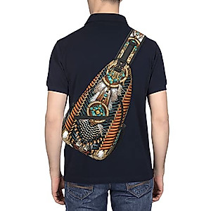 ASYG Native American Art Indian Sling Backpack Cute Chest Bags Crossbody Retro Shoulder Bag for Men Women Boys Girls