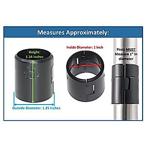 JSP Manufacturing 1" Diameter Post Wire Shelf Clips Shelving Split Sleeves Lock Metal Rack Locking Plastic Pick A Pack Wholesale Bulk 8 Pairs (16 Pack)