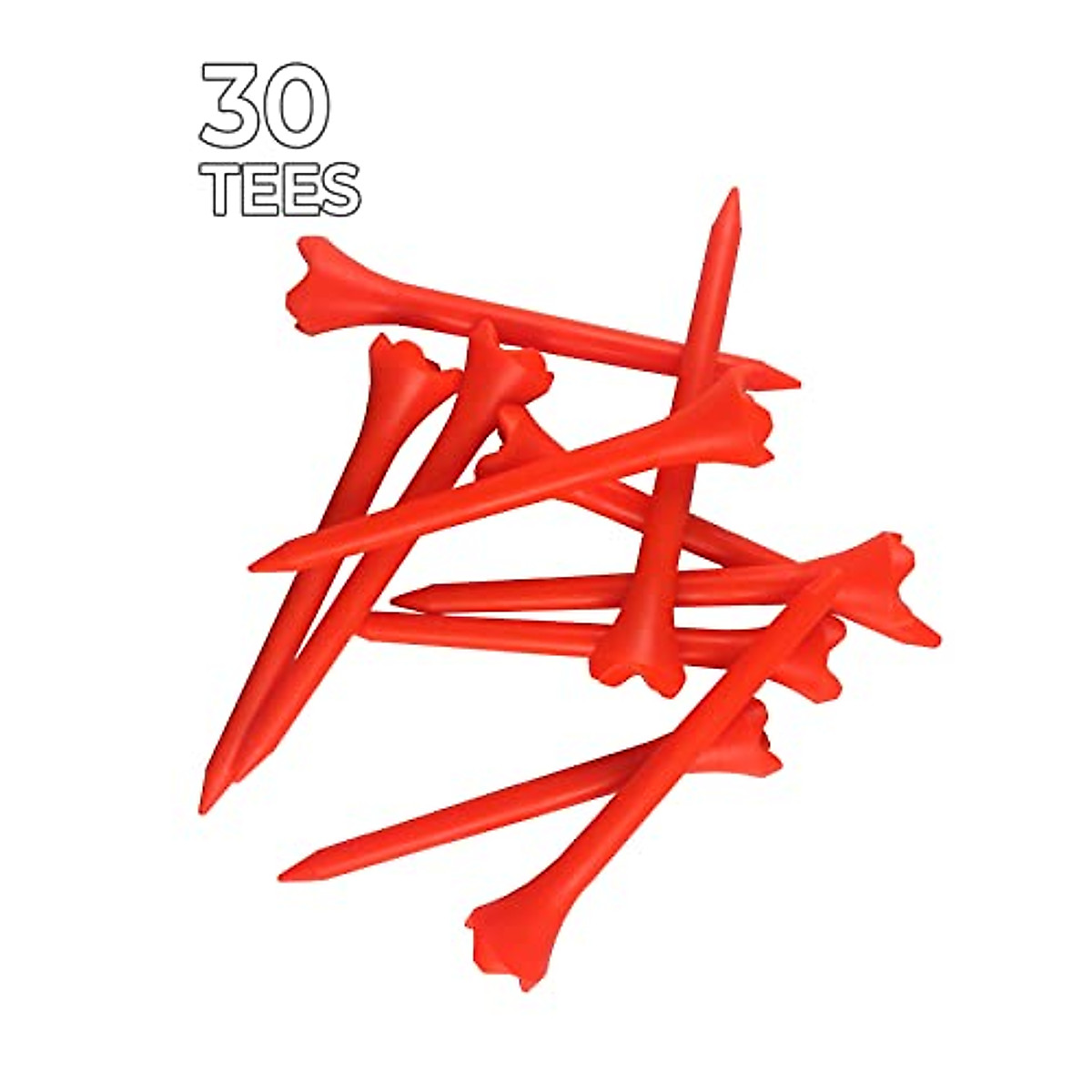 PRIDE GOLF TEE unisex adult 30 Count Golf Tees, Orange, 3.25 US