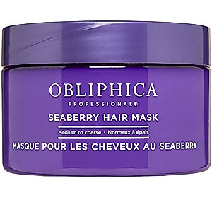 Obliphica Seaberry Hair Mask - Deep Conditioning Hydrating Treatment for Dry and Damaged Hair - Moisturizing Hair Repair and Growth Mask for Medium, Coarse, and Color-Treated Hair - 8.5 Ounces