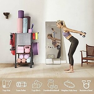 Yoga Mat Storage Rack Home Gym Equipment Workout Equipment Organizer Yoga Mat Holder for Dumbbell,Kettlebell and More Gym Accessories Gym Essentials Women Men Fitness Exercise Equipment Organization
