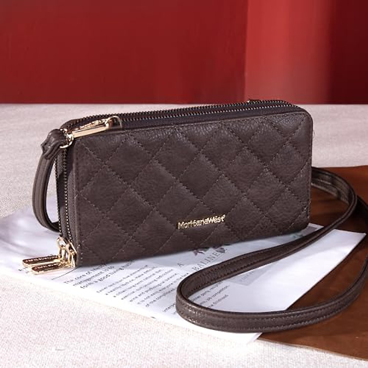 Montana West Crossbody Wallet for Women Dual Zipper Compartment Wristlet Purse Clutch Shoulder Bag MWC-209CF