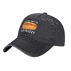 POLIFARMER Hot Dogs Lover Hat It’s A Bad Day to Be A Glizzy Hat Men Dad Hats Adjustable Caps Black