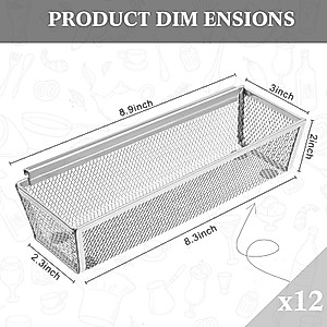 12 Set Silverware Drawer Organizer Mesh Utensil Drawer Organizer for Kitchen Cutlery Trays Holder Steel Metal Flatware Storage, 2 Inch High, Silver