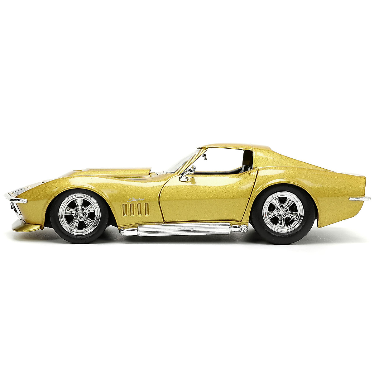 Jada Toys Big Time Muscle 1:24 1969 Chevy Corvette Stingray ZL-1 Die-cast Car Gold, Toys for Kids and Adults