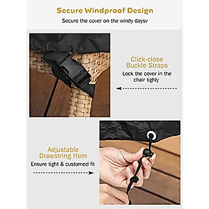 Patio Chair Covers Waterproof, Heavy Duty Outdoor Lounge Deep Seat Chair Cover, Lawn Patio Furniture Covers 2 Pack Fits up to 30W x 37D x 31H inches | Black