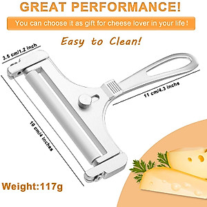 Stainless Steel Wire Cheese Slicer Adjustable Thickness Cheese Cutter for Soft, Semi-Hard Cheeses Kitchen Cooking Tool