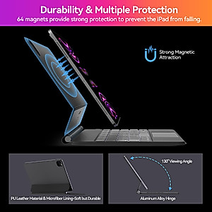 AUSDOM iPad Keyboard Case for iPad Pro 11 & Air 11 (M2, 2024) and iPad Air 5th &4th Generation, Magnetic Keyboard Case with Multi-Touch Trackpad for iPad Pro 11”1st /2nd /3rd/4th Gen, Backlit