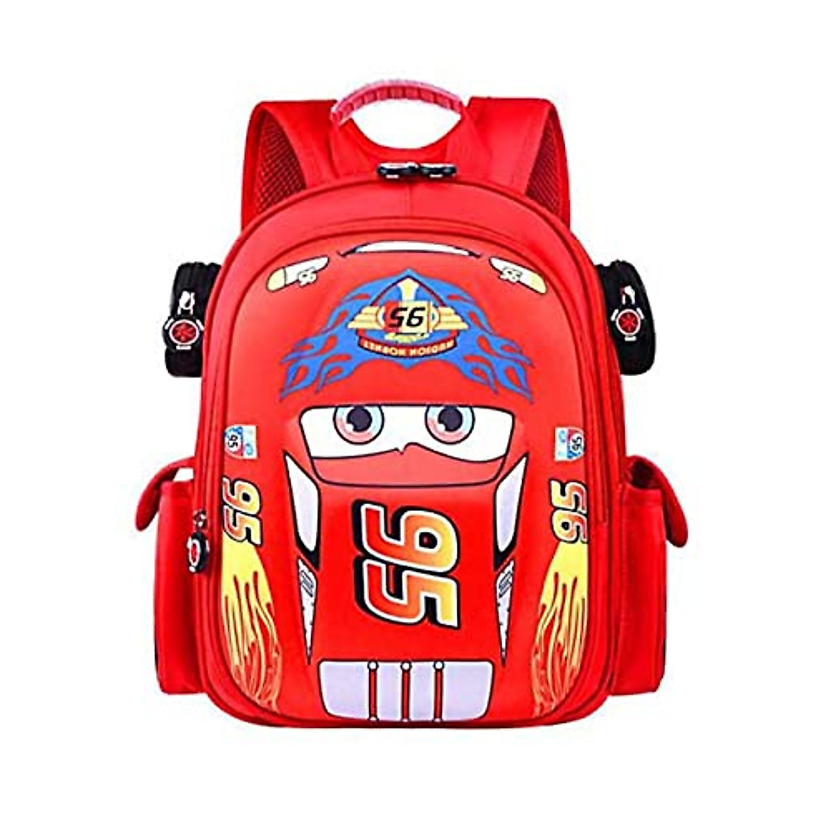 Minghai Kids Truck Car Backpack Waterproof Cartoon Comic Kindergarten Children Preprimary School Boys Backpack (red)