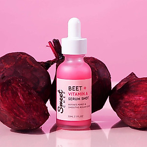 Sweet Chef Beet + Vitamin A Serum Shot - Vitamin A (Retinol) Serum for Face with Seaberry Extract - Hydrates + Smooths the Look of Rough Skin and Pores for a Radiant Glow (30ml / 1 fl oz)