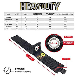 Heavy-Duty Wrap-It Storage Straps (Assorted 6 Pack) - Extension Cord Storage, Organizer, Cord Wrap Keeper, Cable Straps for Tools, Hoses, Rope, RV, Workshop and Garage Wall Storage and Organization
