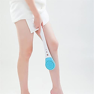 INGVY Dry Brushing Body Brush Electric Brush with Long Handle Rotatablcze Showering Waterproof Body Washing Tool Double Side Brushes Accessory (Color : Blue)