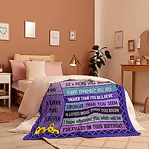 Henazin 25th Birthday Gifts For Women, 25th Birthday Decorations For Women, 25th Birthday, Gifts For 25 Year Old, 25 Birthday Gift Ideas, 25 Yr Birthday Gifts, Happy 25th Birthday Girl Blanket 50"X60"
