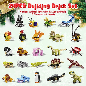 Advent Calendar 2023 Kids Toys, 24 Days Animal Building Blocks Christmas Countdown Calendar, Advent Calendars Surprise Christmas Gifts for Kids Dinosaur Toys for Boys Girls Age 4 5 6 7 8-12 Years Old