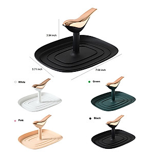 Spoon Rest for Kitchen Counter, Bird-shaped Utensil Rest for Stove Top, Pot Lid Holder Cooking Ladle Spatula and Grill Collapsible Utensil Organizer (White)