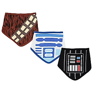 STAR WARS Baby Boys' Bandana Bibs 3 Pack Set for Feeding, Teething, and Drooling