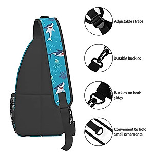 Yrebyou Shark Sling Bag for Women Sling Backpack Waterproof Shoulder Daypack Outdoor Camping Running Climbing