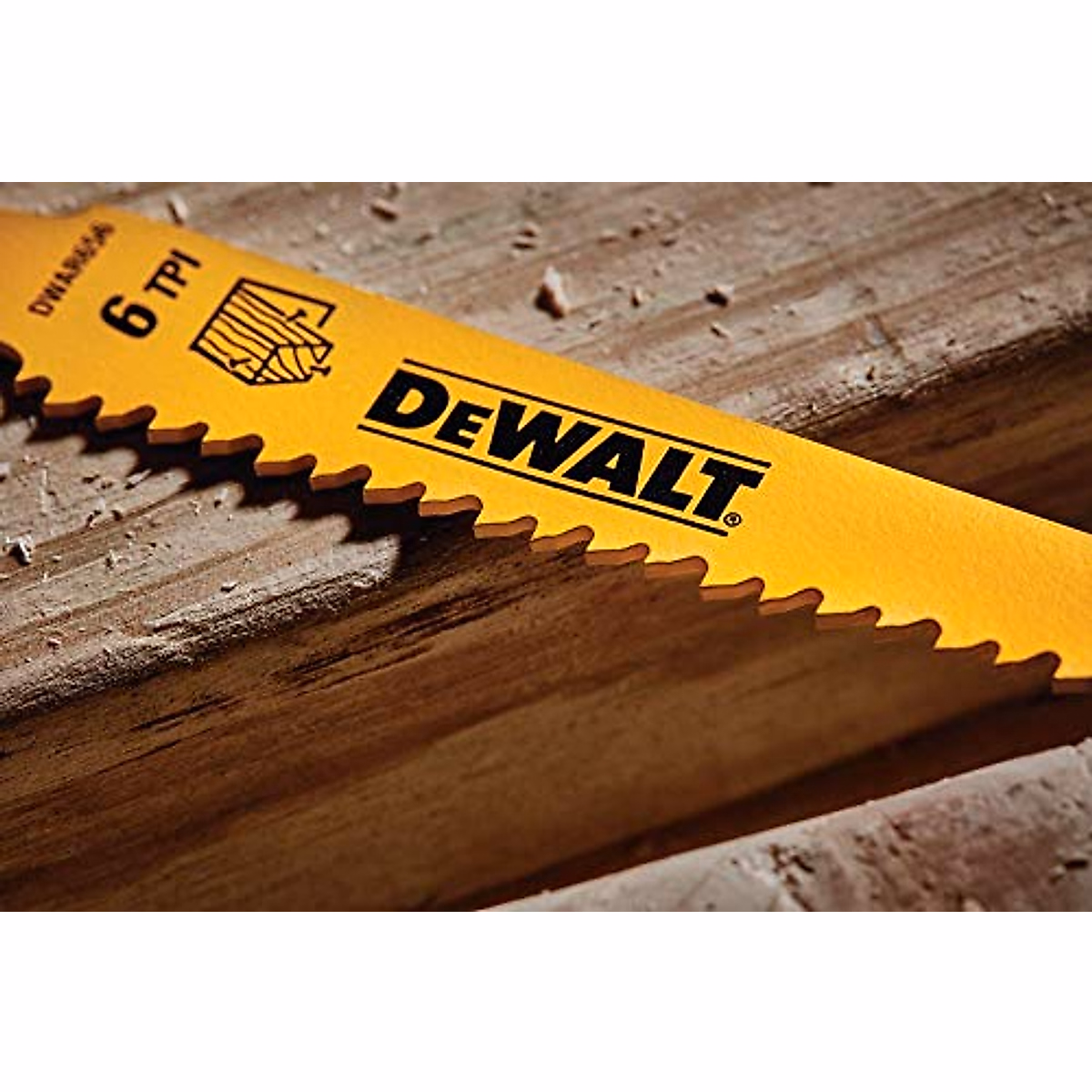 DEWALT Reciprocating Saw Blades, Taper Back, 6-Inch, 6 TPI, 5-Pack (DW4802)