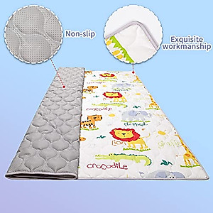 ChildLike Lion Baby Play Mat - Comfortable Non-Slip Tummy Time Mat for Floor Crawling, 71x59 Inch