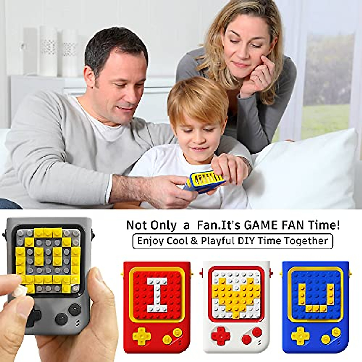 MONTENMIN Portable Mini Fan Rechargeable Battery-Operated Handheld Fan with Adjustable Lanyard, 3 Speeds Vertical Air Flow Personal Desk Fan with Aromatherapy Pad for Kids Home Office Outdoor Travel