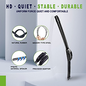 OEM QUALITY 26" + 16" PARRATI Premium All-Season Windshield Wiper Blades (Set of 2)