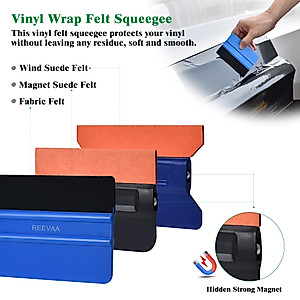 REEVAA Professional Vinyl Wrap & Window Tint Tools, 48PCS Tools Kit, Windshield & Magnet Micro Squeegee Kit
